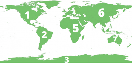 7 Continents Map | Science Trends