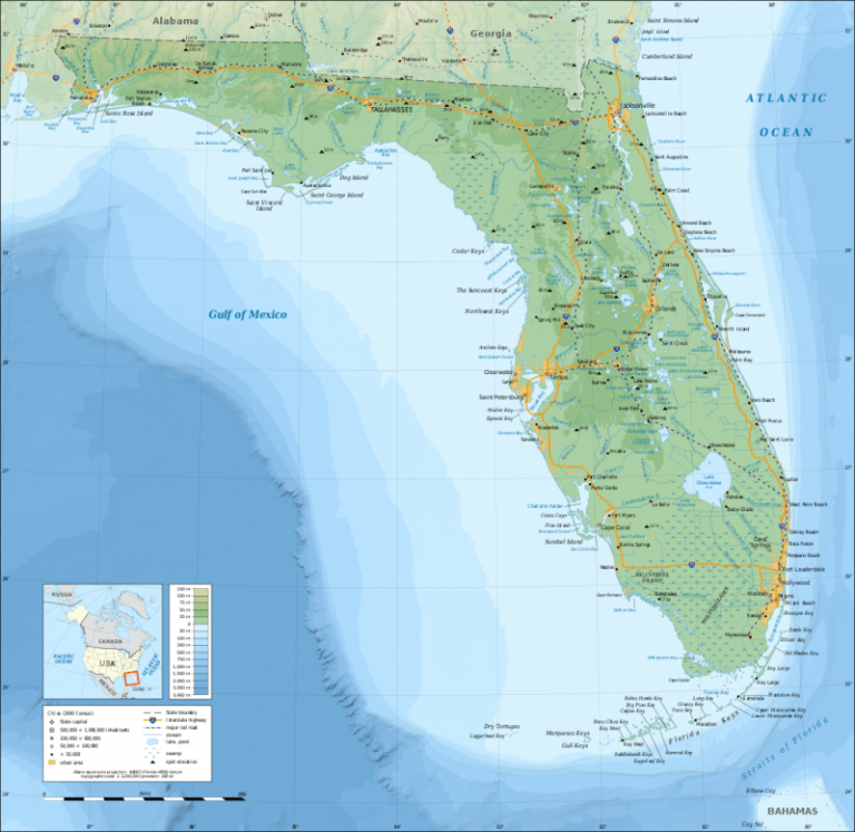 Map Of Florida West Coast: Cities And Beaches - Science Trends