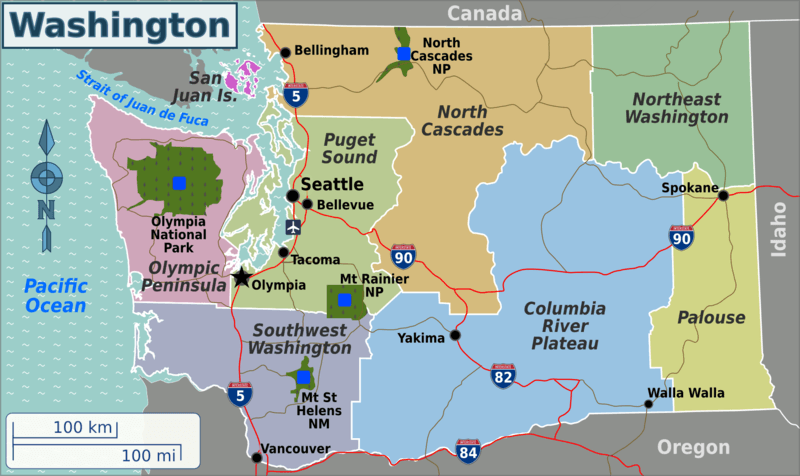 Regions Of Washington State Map - Map